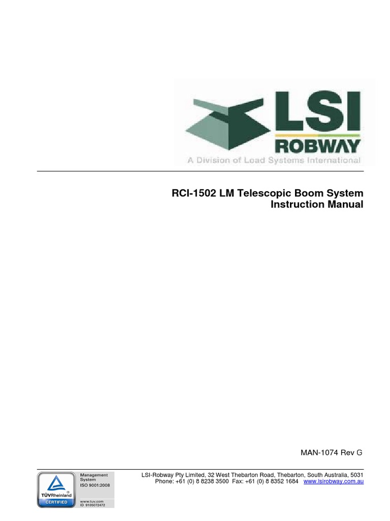 Robway Franna Manual 1502 | PDF | Electrical Connector | Relay