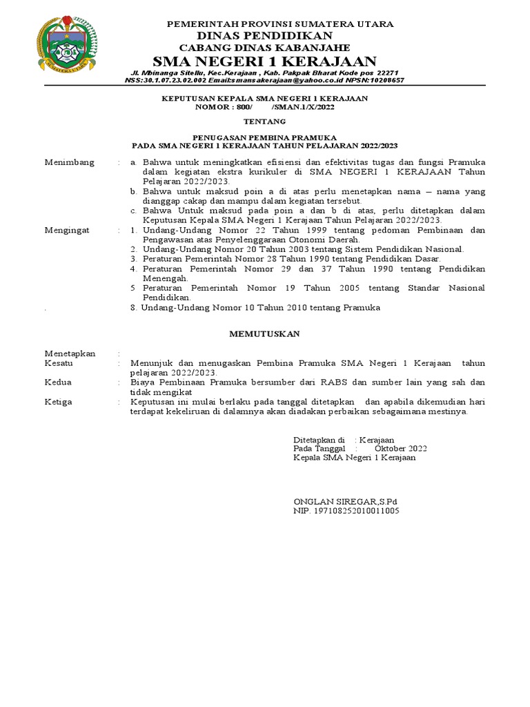 SK Pembina Pramuka | PDF