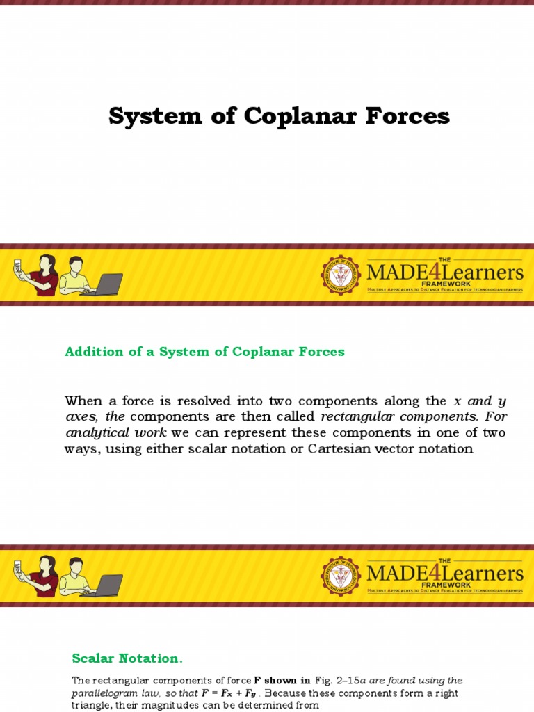 Lesson 2-Topic 1 - Systems of Coplanar Forces | PDF | Euclidean Vector ...
