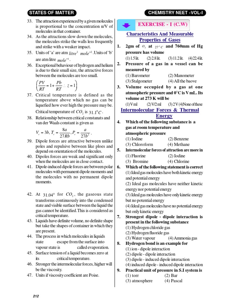 States of Matter | PDF | Gases | Intermolecular Force