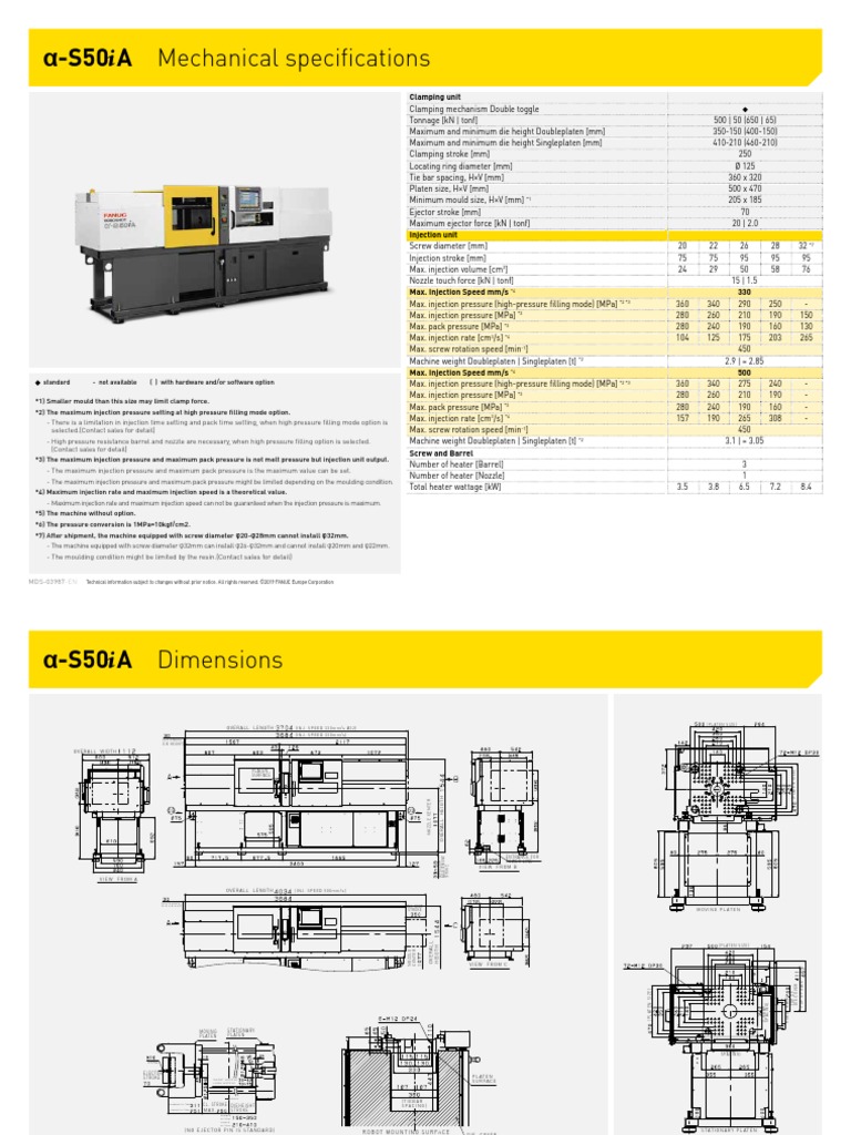 Datasheet A S50ia | PDF | Machines | Mechanical Engineering