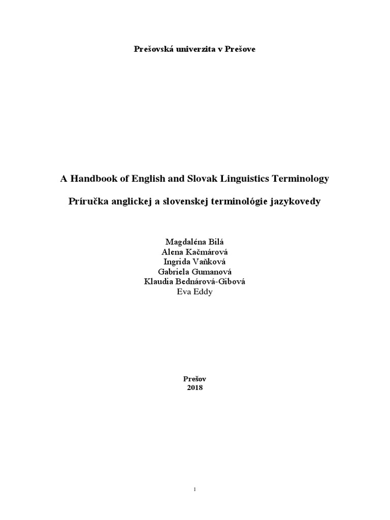 Handbook - Terminology | PDF