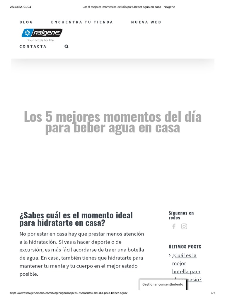 Los 5 Mejores Momentos Del Día para Beber Agua en Casa | PDF | Agua ...