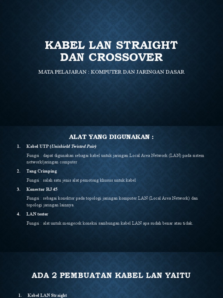 Kabel Lan Straight Dan Crossover | PDF | Sains & Matematika | Komputer