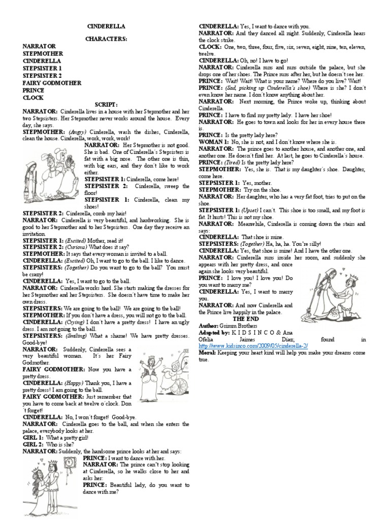 Cinderella Play Adaptation For ESL Classes | PDF | Cinderella