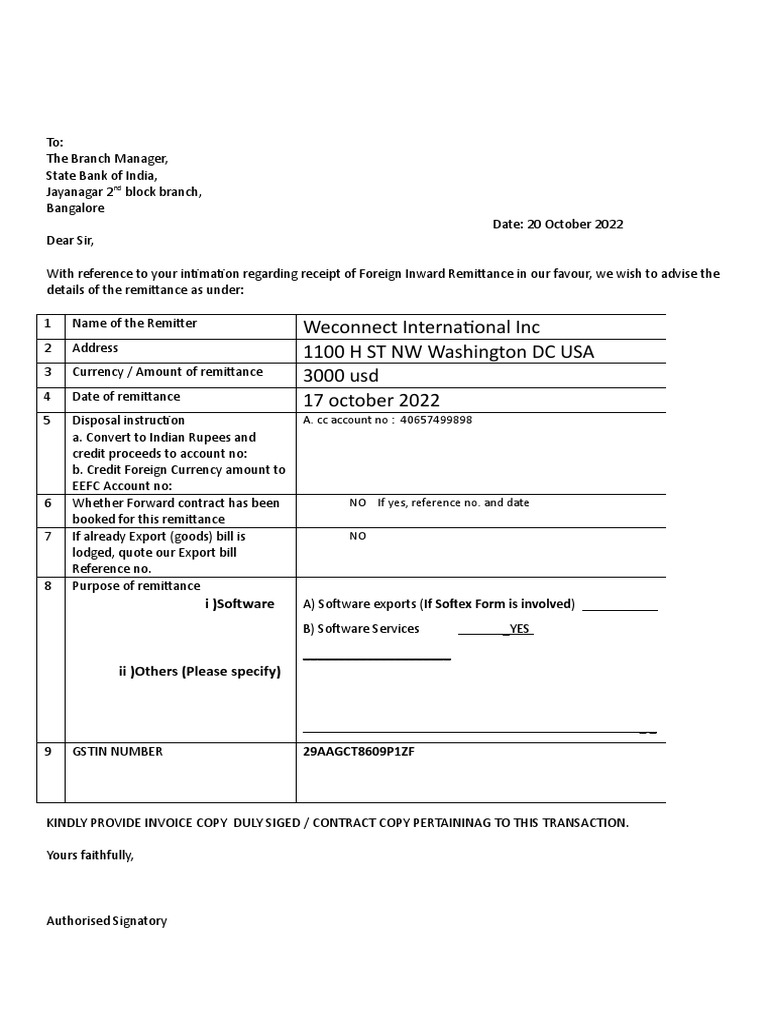Authorization Letter for Remittance | PDF | Justice | Crime & Violence