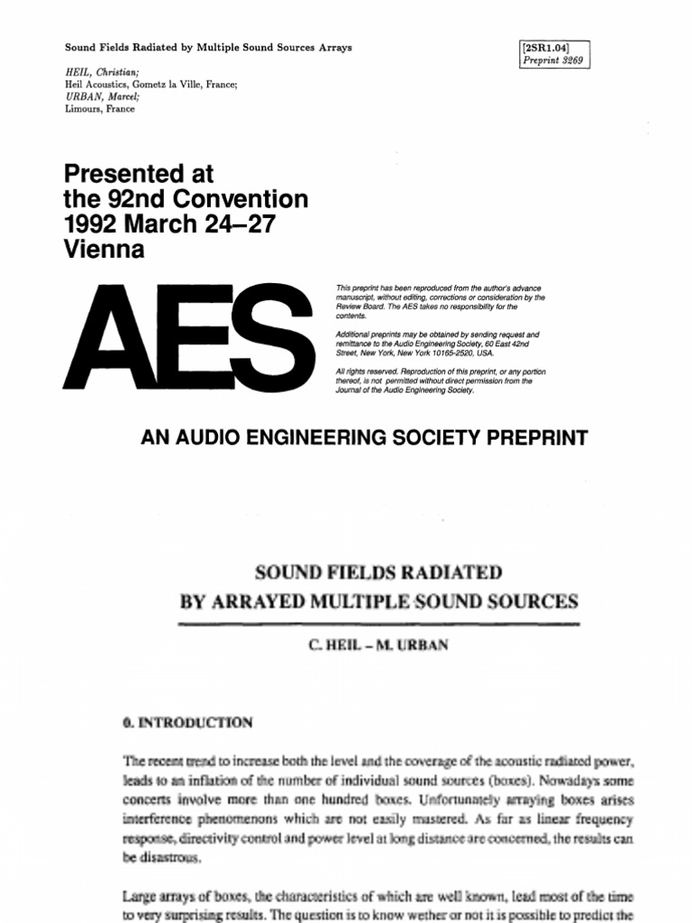 Sound Fields Radiated by Multiple Sound Sources Arrays | PDF ...
