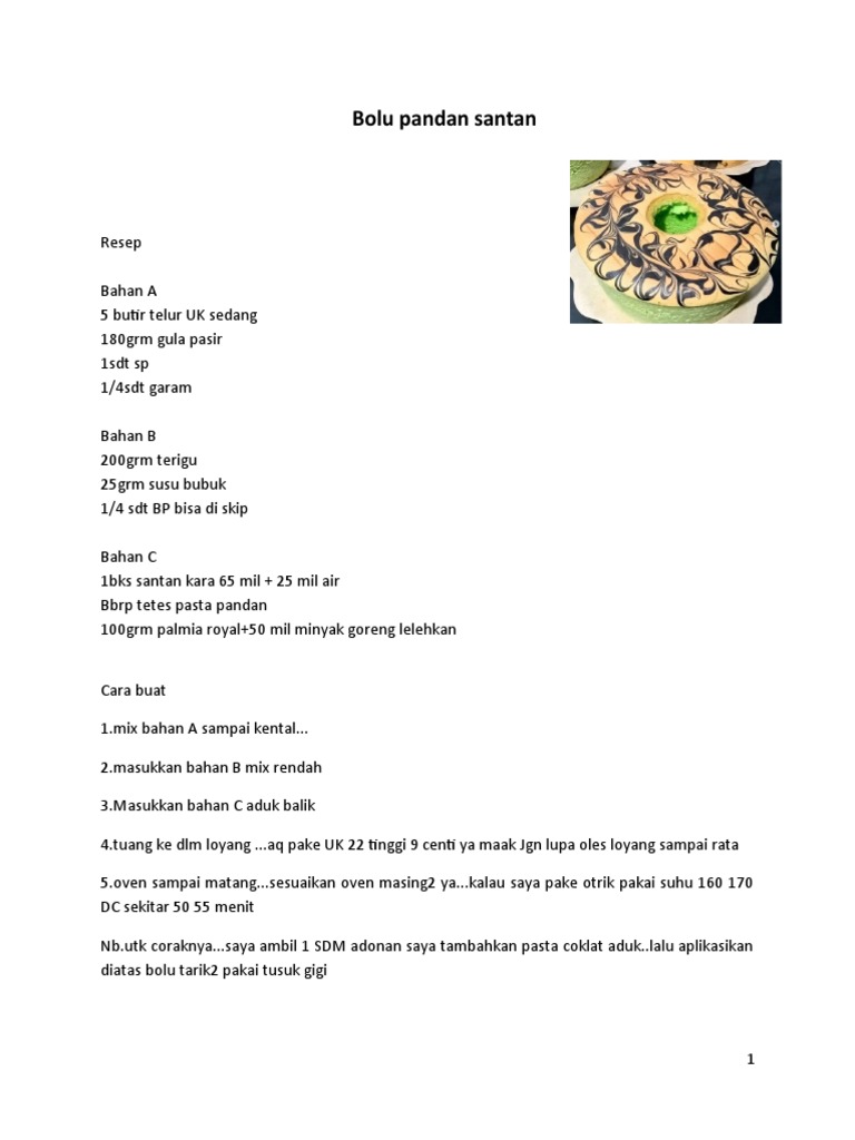 Resep Aneka Cake & Bolu | PDF