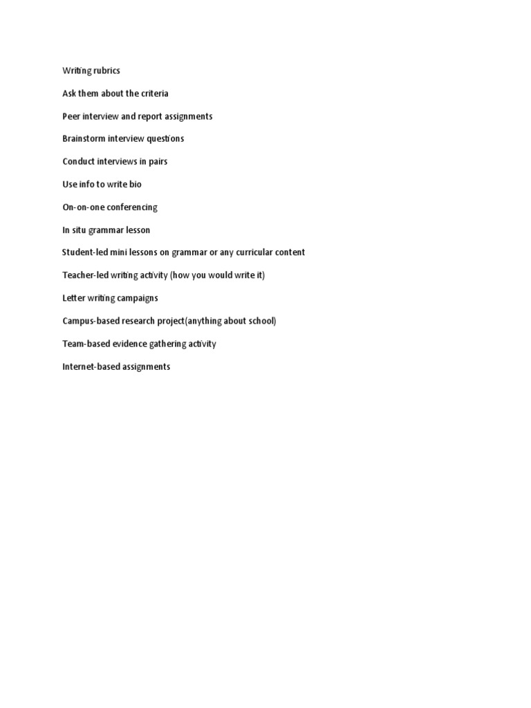 Writing Activities | PDF | Career & Growth