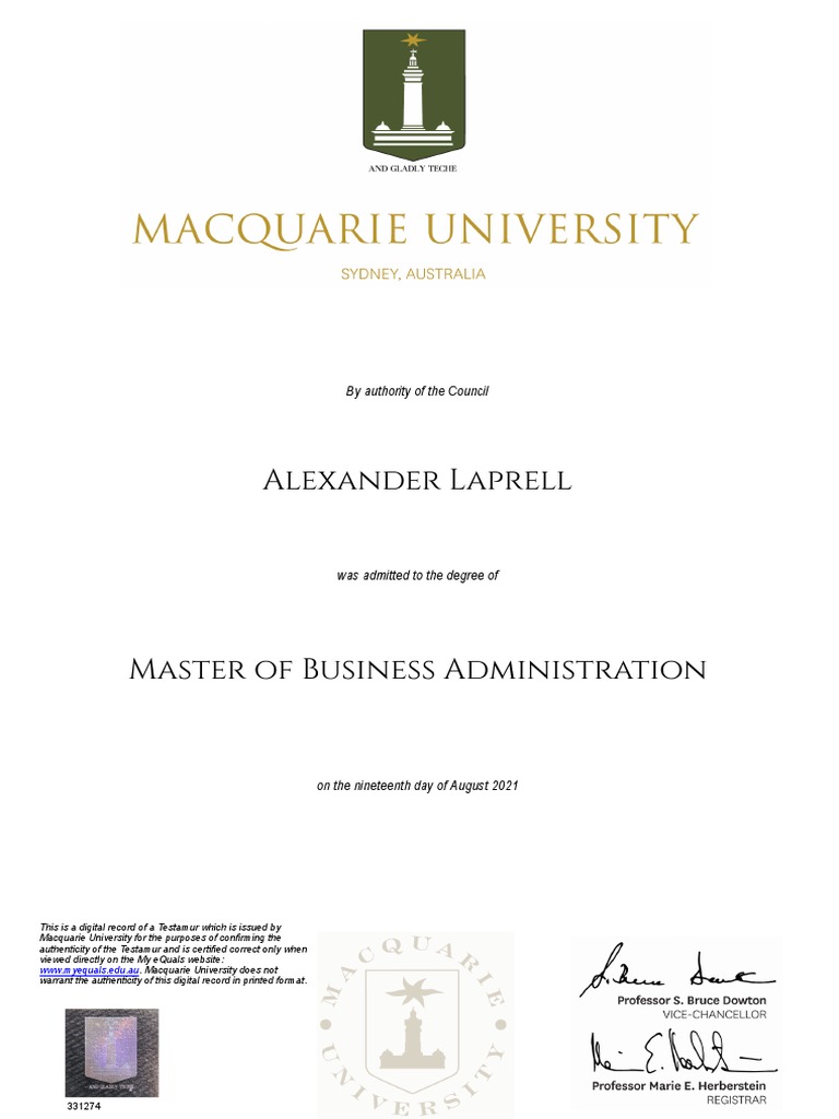 MBA Certificate 1634899324 | PDF