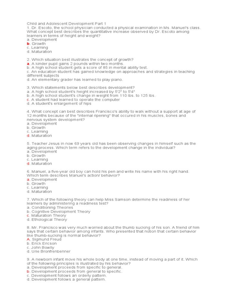 Understanding Key Concepts of Child and Adolescent Development | PDF ...