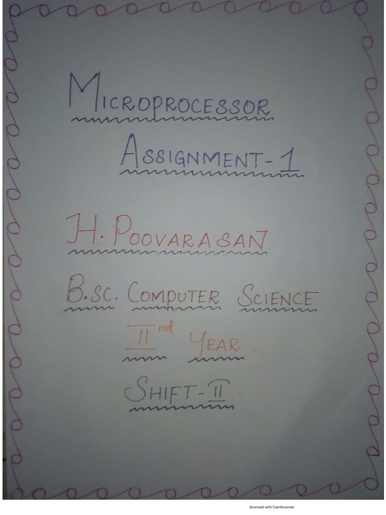 Microprocessor Assignment 1 Pdf