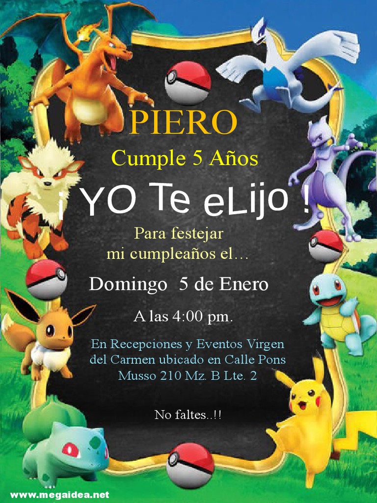 Pokemon Invitacion | PDF