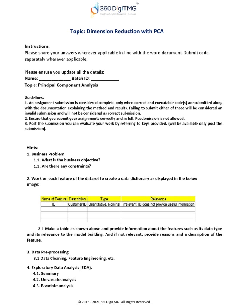 Day14-PCA - Problem Statement | PDF | Principal Component Analysis ... Day14-PCA - Problem Statement | PDF | Principal Component Analysis ...