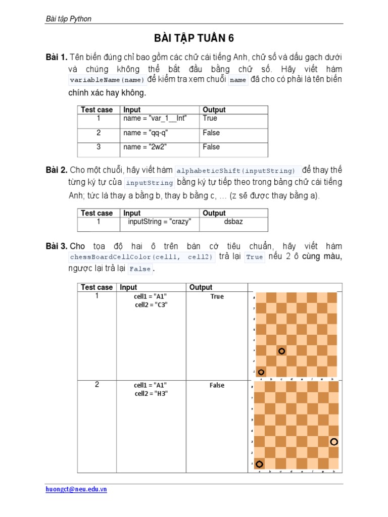 BT Python Tuần 6 | PDF
