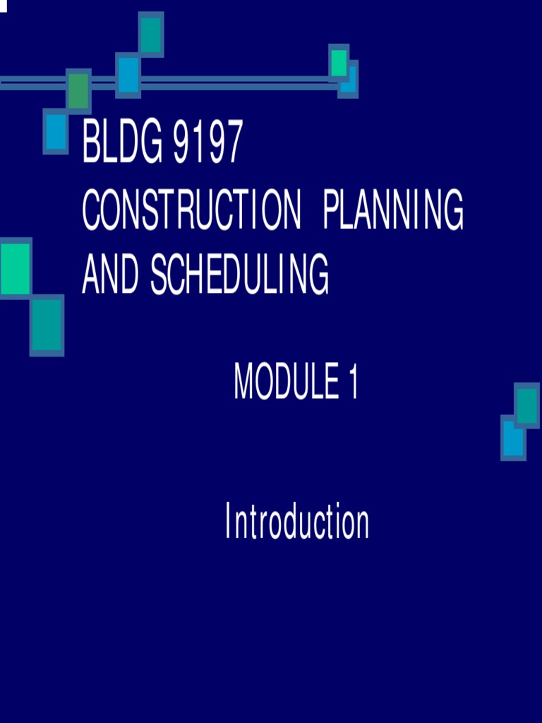 Construction Planning - Module No.1 | PDF | Project Management ...