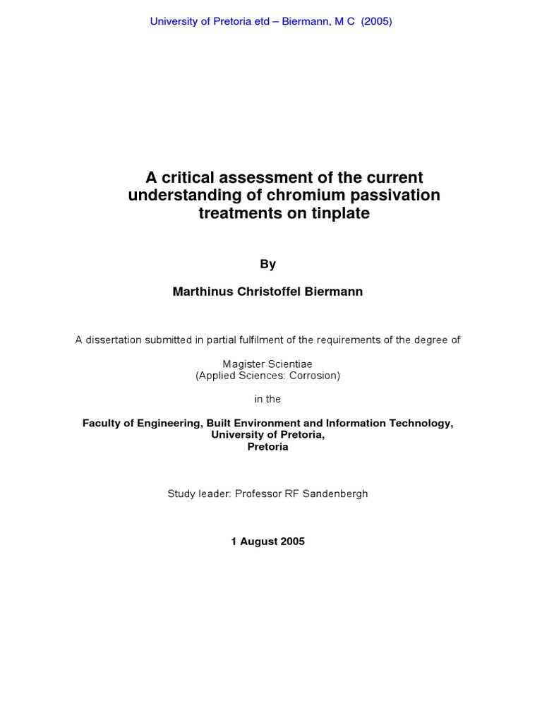 A Critical Assessment of The Current Understanding of Chromium ...