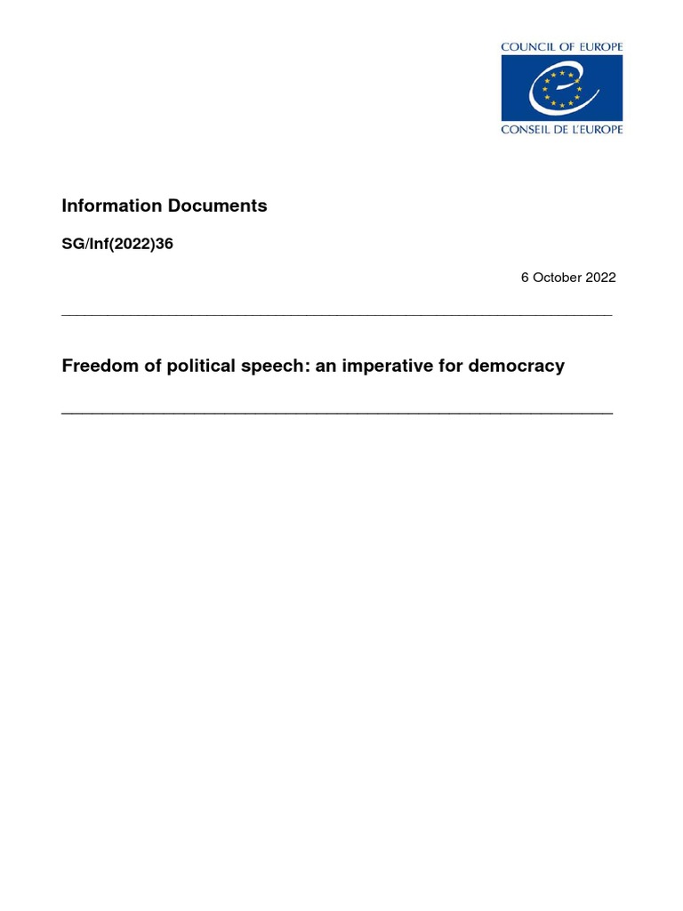 Freedom of Political Speech: An Imperative For Democracy | PDF ...