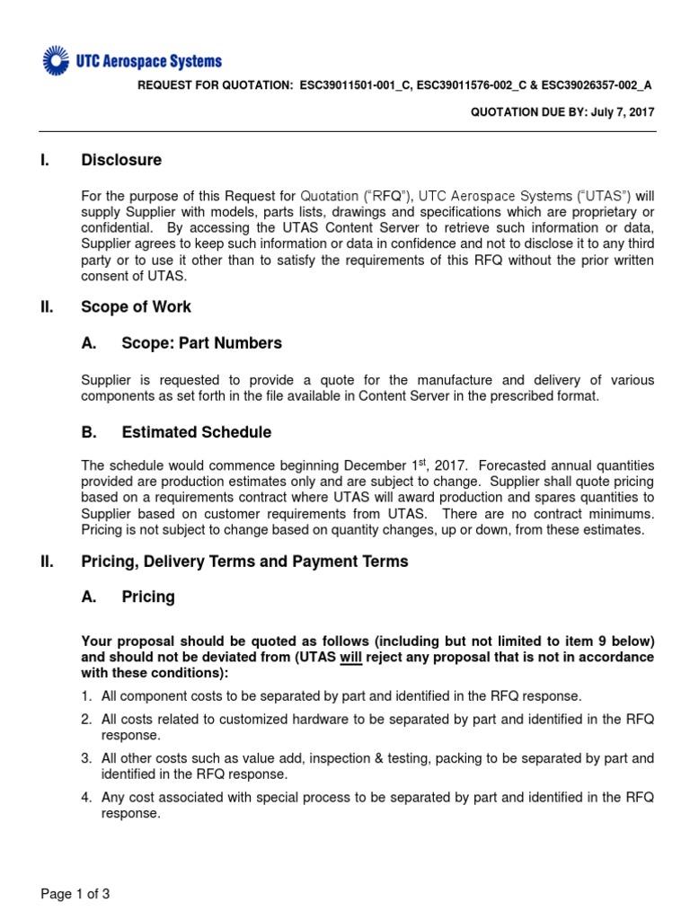 RFQ Document | PDF