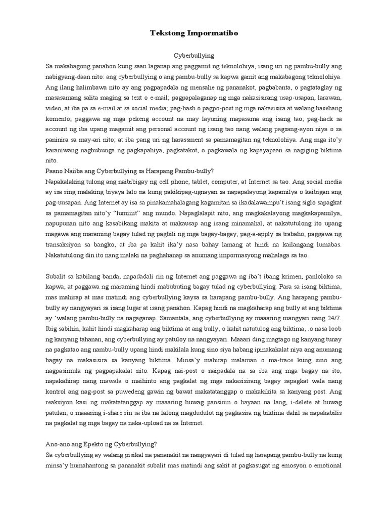 Tekstong Impormatibo | PDF