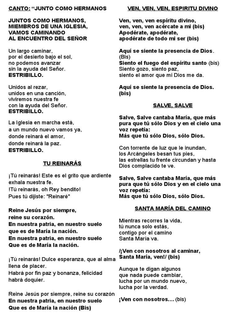 Canto A Maria Procesión | PDF | María, madre de Jesús | Amor