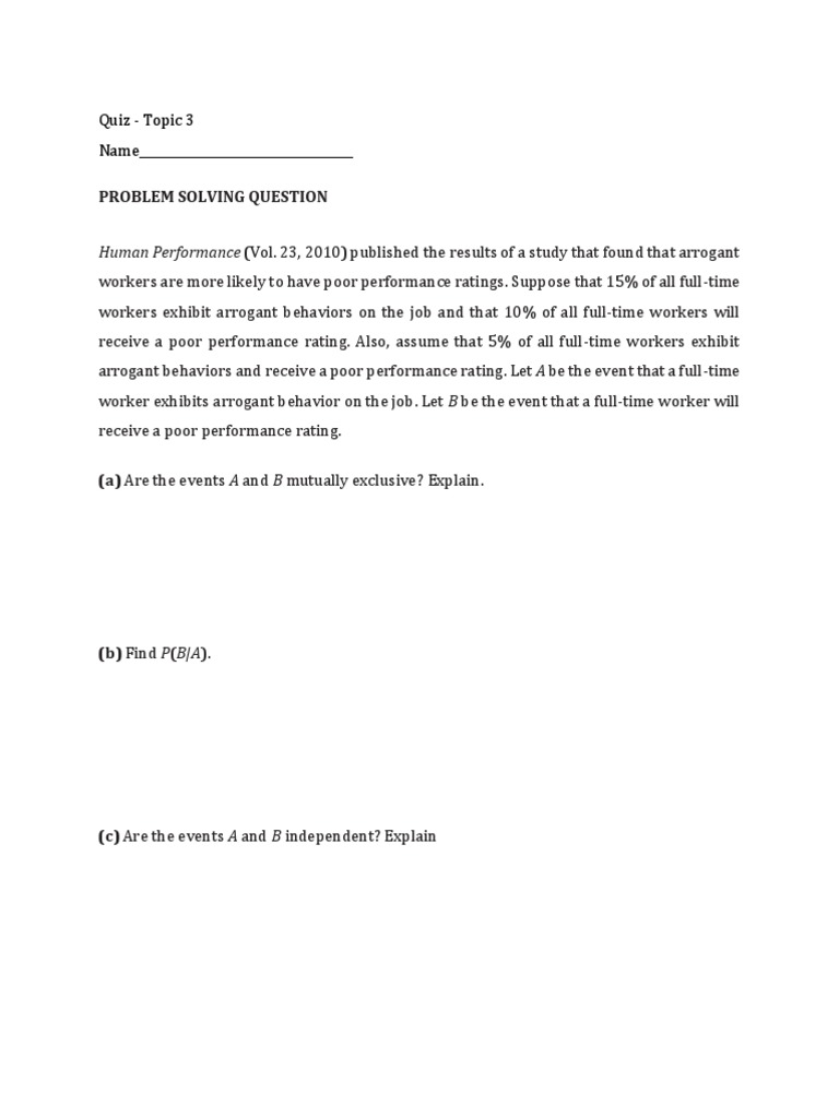 Quiz - Topic 3 (Ans) | PDF