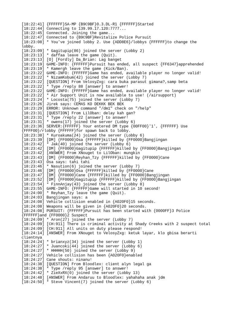 Chat Log | PDF | Internet | Computer Networking