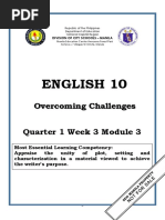 English: Quarter 1 - Module 3: Appraising The Unity of Plot, Setting ...