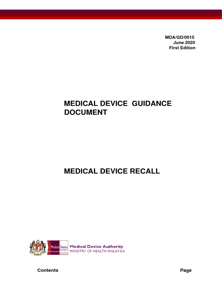 Medical Device Recall | PDF | Medical Device | Risk