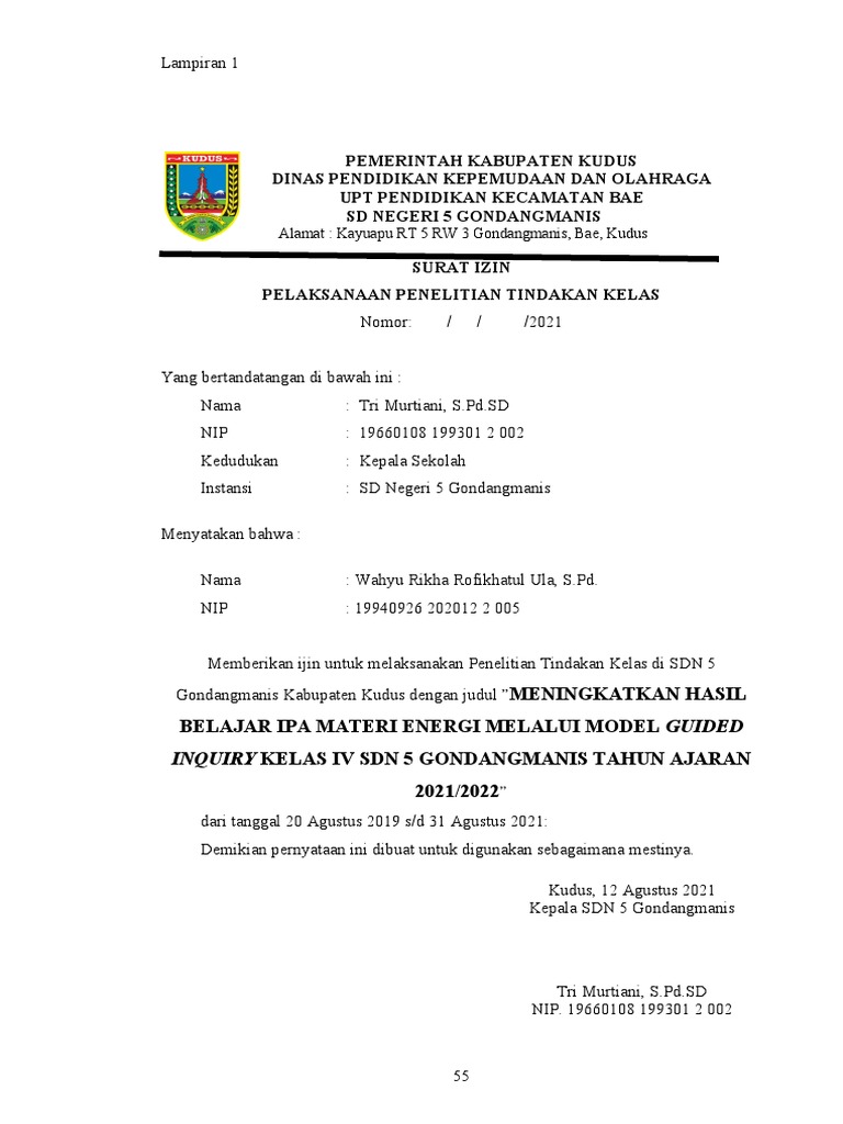 Lampiran PTK Sayang Fix | PDF