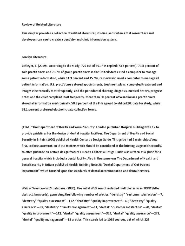 Review of Related Literature | PDF | Electronic Health Record | Medical ...