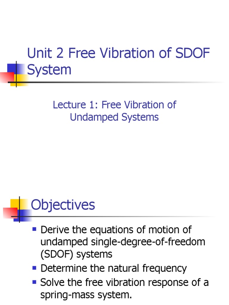 3 - Unit 2 ME 70 Free Vibration Lecture 1 | PDF | Oscillation | Force
