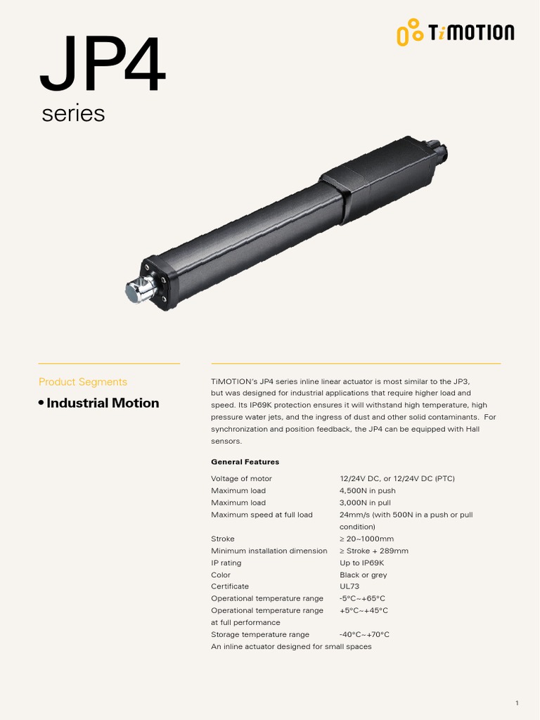 DataSheet JP4-F EN | PDF | Actuator | Electric Motor