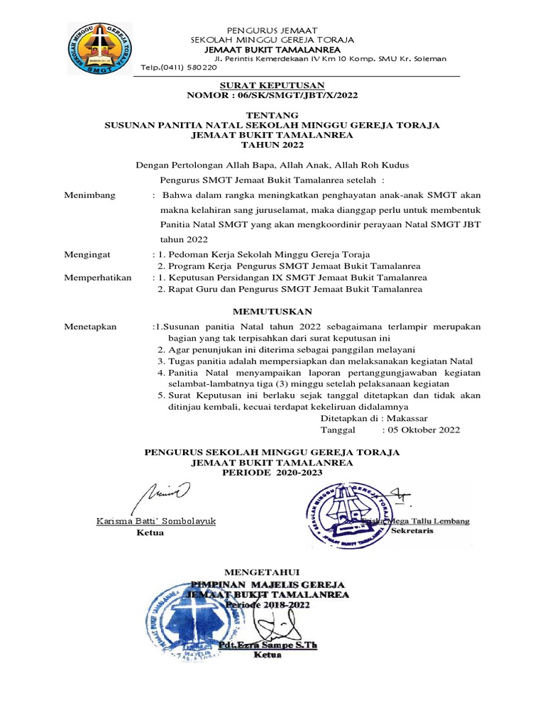 SK Panitia Natal 2022 | PDF