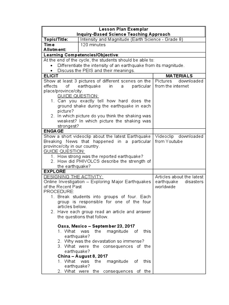 4lpe Intensity and Magnitude by Sharon G. Pamintuan | PDF | Earthquakes ...