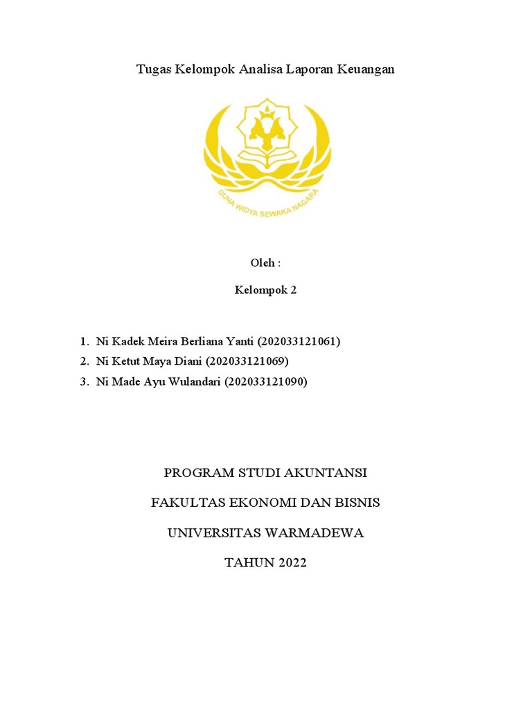 Tugas Kelompok Analisa Laporan Keuangan, Kel. 2 | PDF