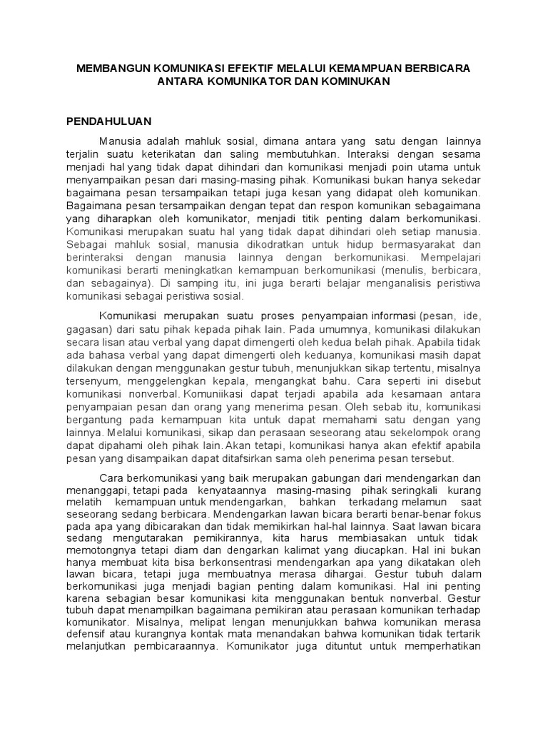 Komunikasi Yang Efektif | PDF Komunikasi Yang Efektif | PDF