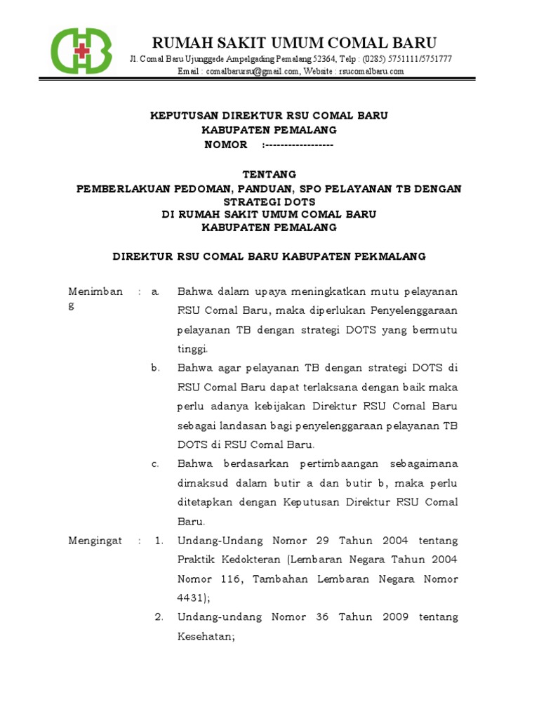 SK Pedoman, Panduan, Spo | PDF | Kesehatan Holistik | Sains & Matematika