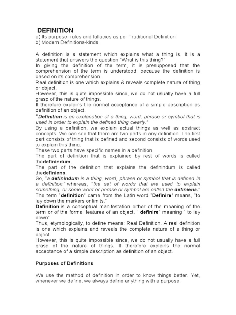 Understanding Definitions and Their Types | PDF | Definition | Cognition