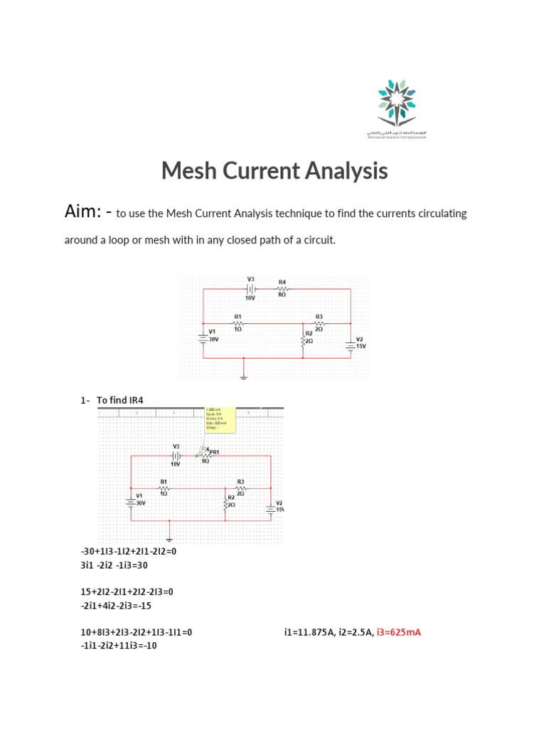 Mesh Current Analysis | PDF | Technology & Engineering