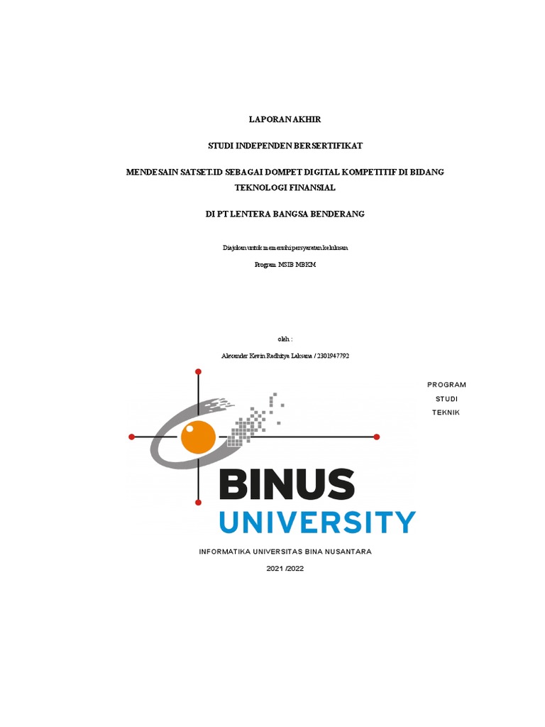 (Template) Laporan Akhir (Magang Studi Independed) (Nama) (NIM) (Judul ... (Template) Laporan Akhir (Magang Studi Independed) (Nama) (NIM) (Judul ...