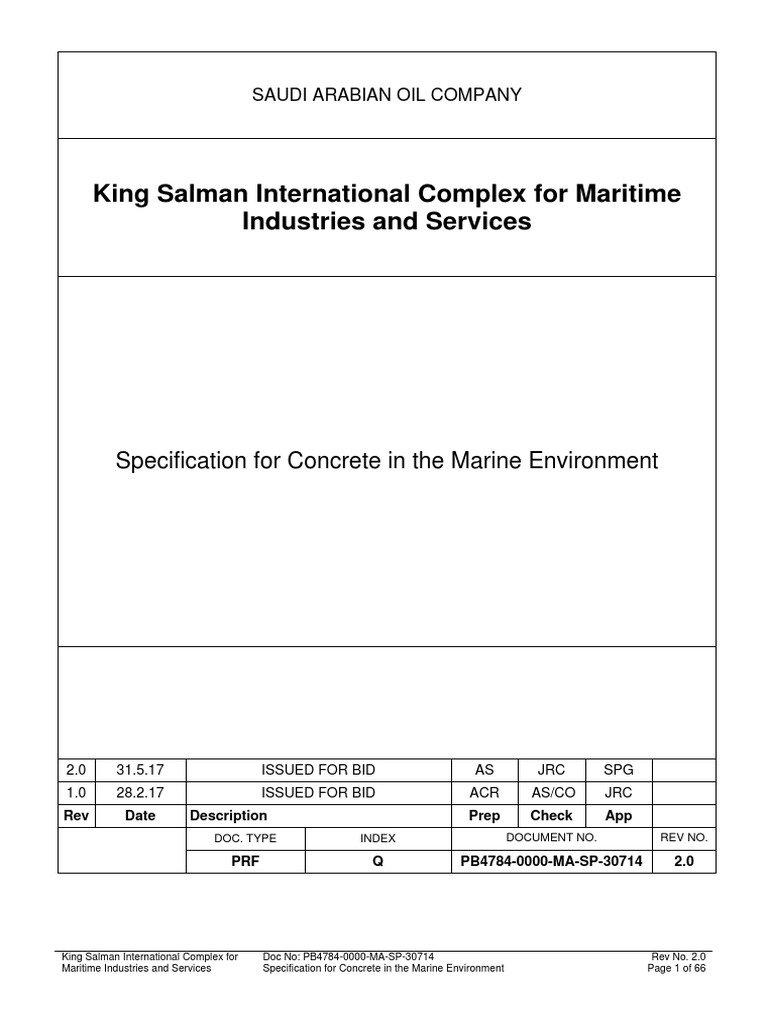 Specif Maritime | PDF | Concrete | Cement