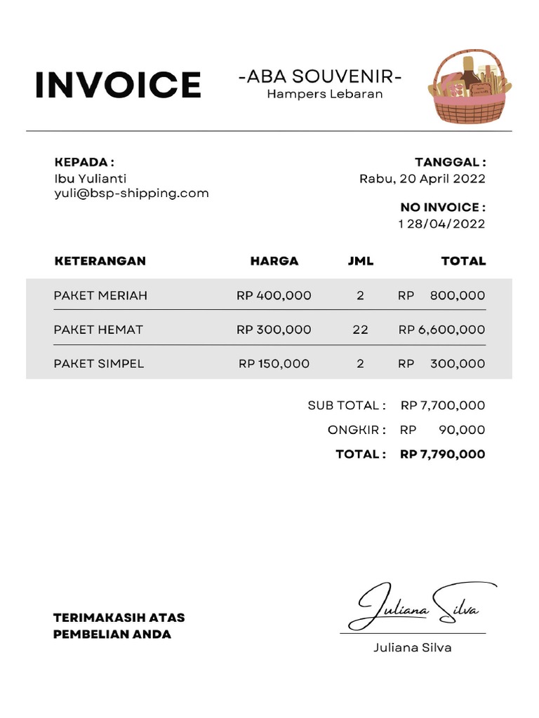 Invoice Hampers Lebaran 2022 | PDF