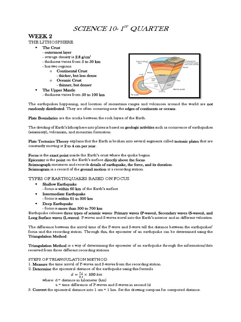 Science G10 Reviewer Q1 | PDF | Plate Tectonics | Earthquakes