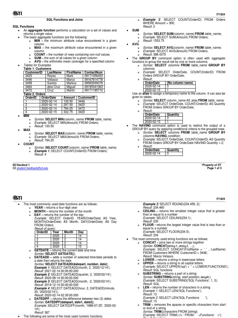Sql Basics Pdf Software Engineering Mathematics