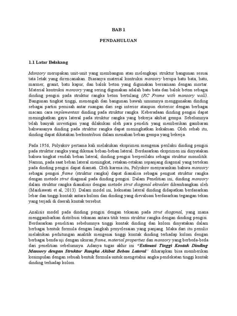 Skripsi - BAB 1 | PDF