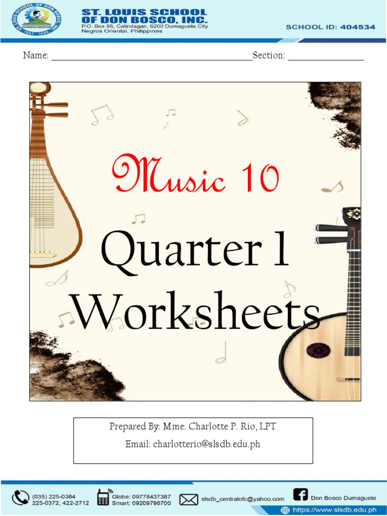 Music 10: Quarter 1 Worksheets | PDF | Musical Compositions | Cognition
