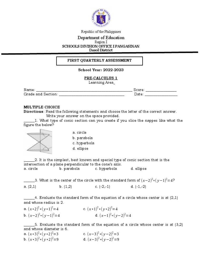 Precal | PDF | Ellipse | Elementary Geometry