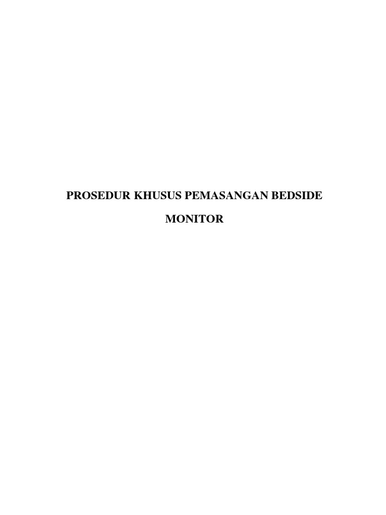 Sop Bedside Monitor | PDF