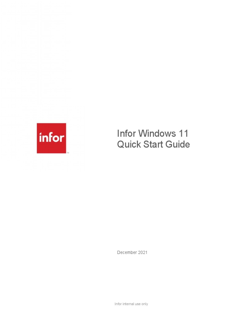 Quick Start Guide for Infor Windows 11 | PDF | Personal Computers ...